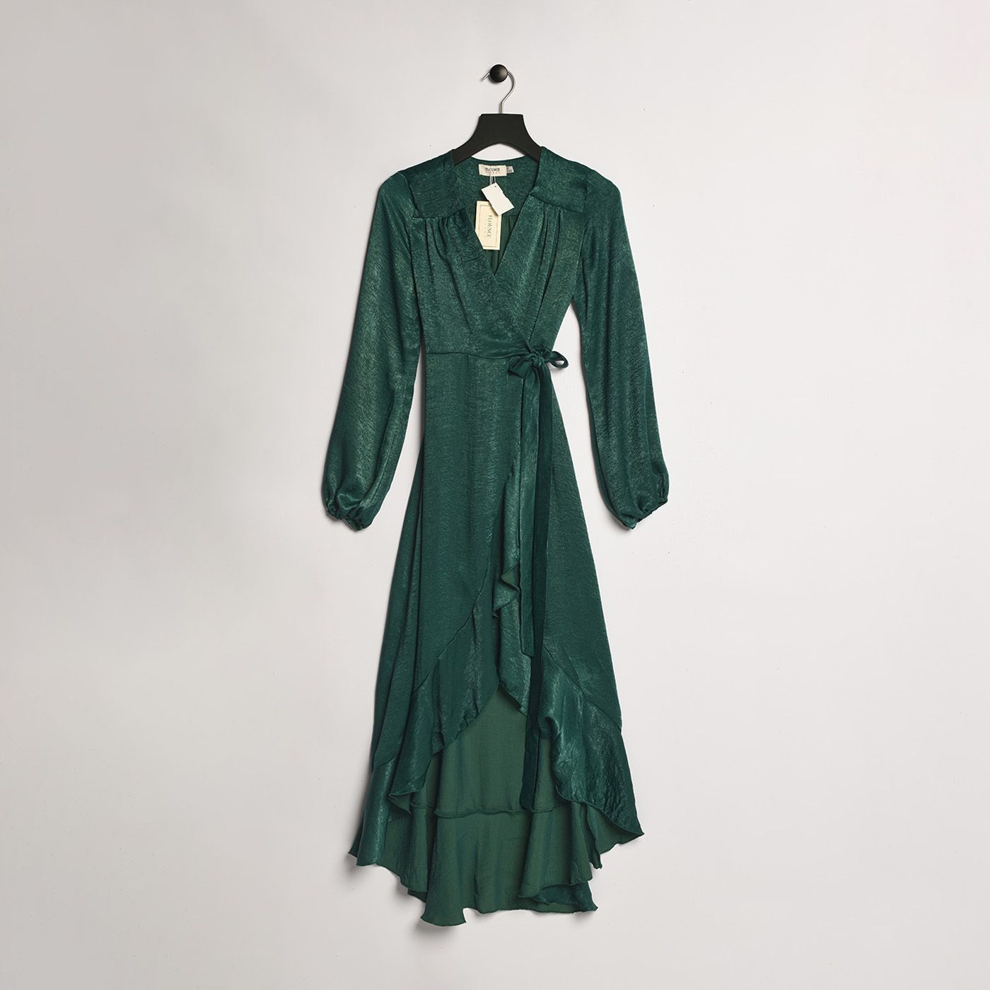 Klänning 34 grön omlott, Flounce London | Arkivet