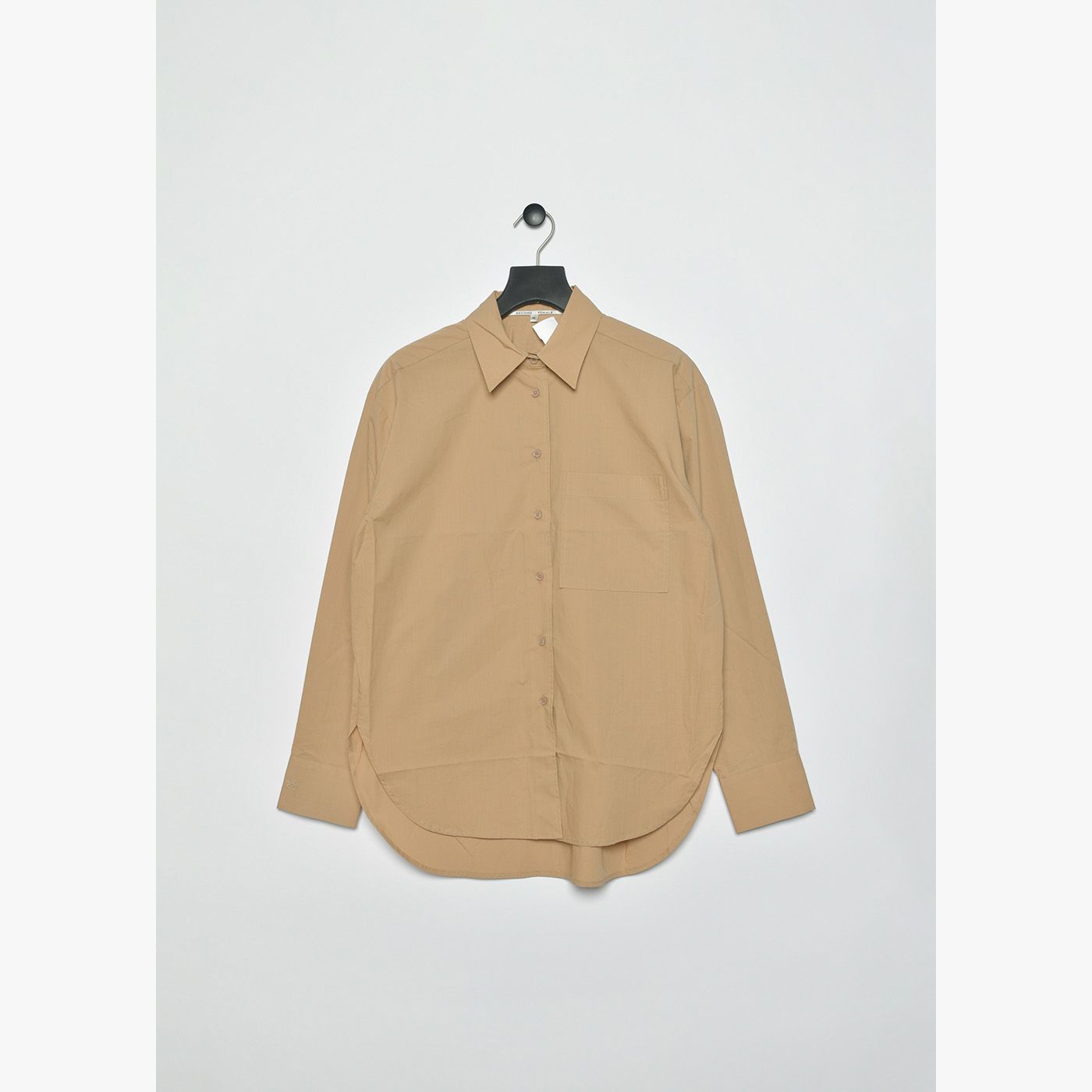 Skjorta M beige oversize, Second Female | Arkivet